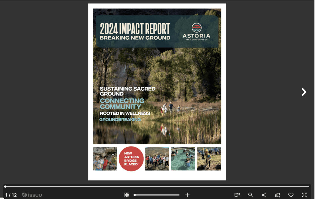2024 Astoria Park Conservancy Impact Report - Astoria Hot Springs Park